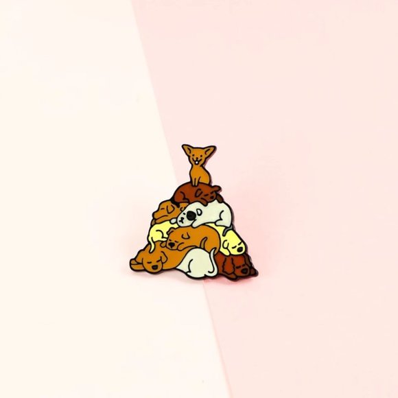 Jewelry | New Pile Of Dogs Enamel Pin | Poshmark